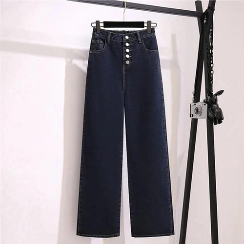 Women denim Plain wed Leg 5 Button Jeans – KSG.world